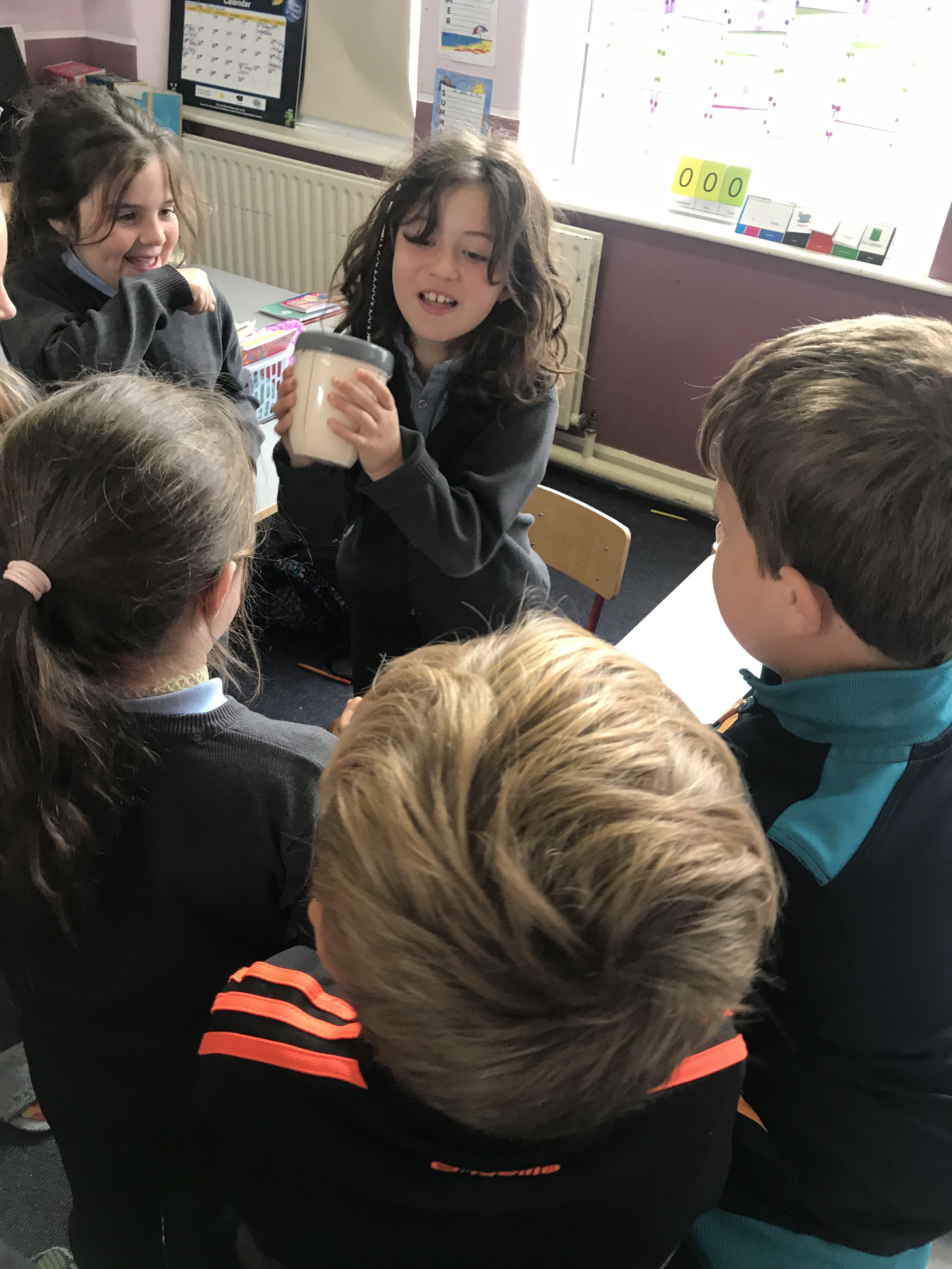 Butter making in Ms. Murrays! - Doolin National School - Doolin, Co. Clare